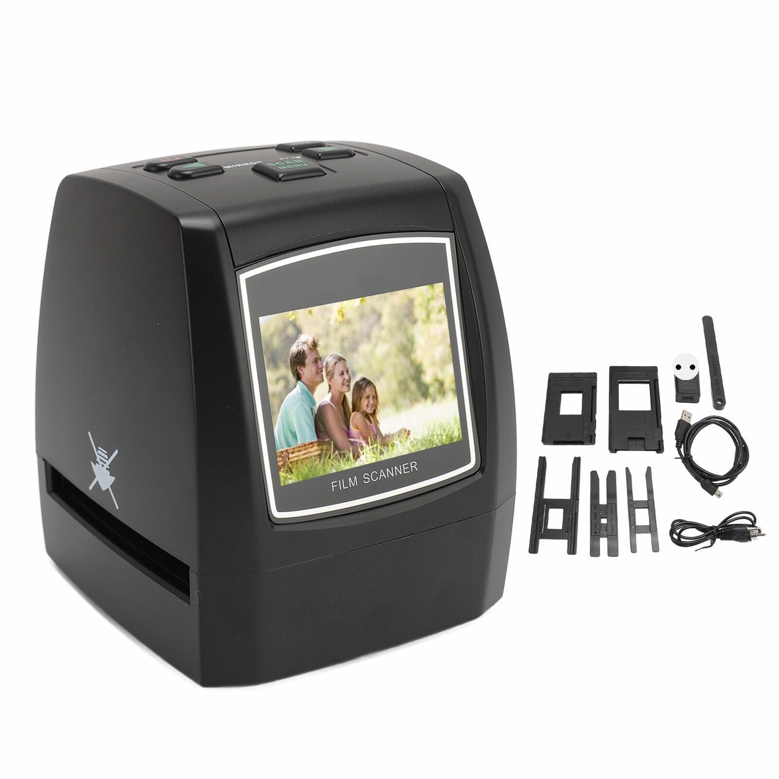 Сканер пленок и слайдов 22 Мп, 2.4" ЖК-экран, конвертер негативов для 135/126/110/8 мм пленок