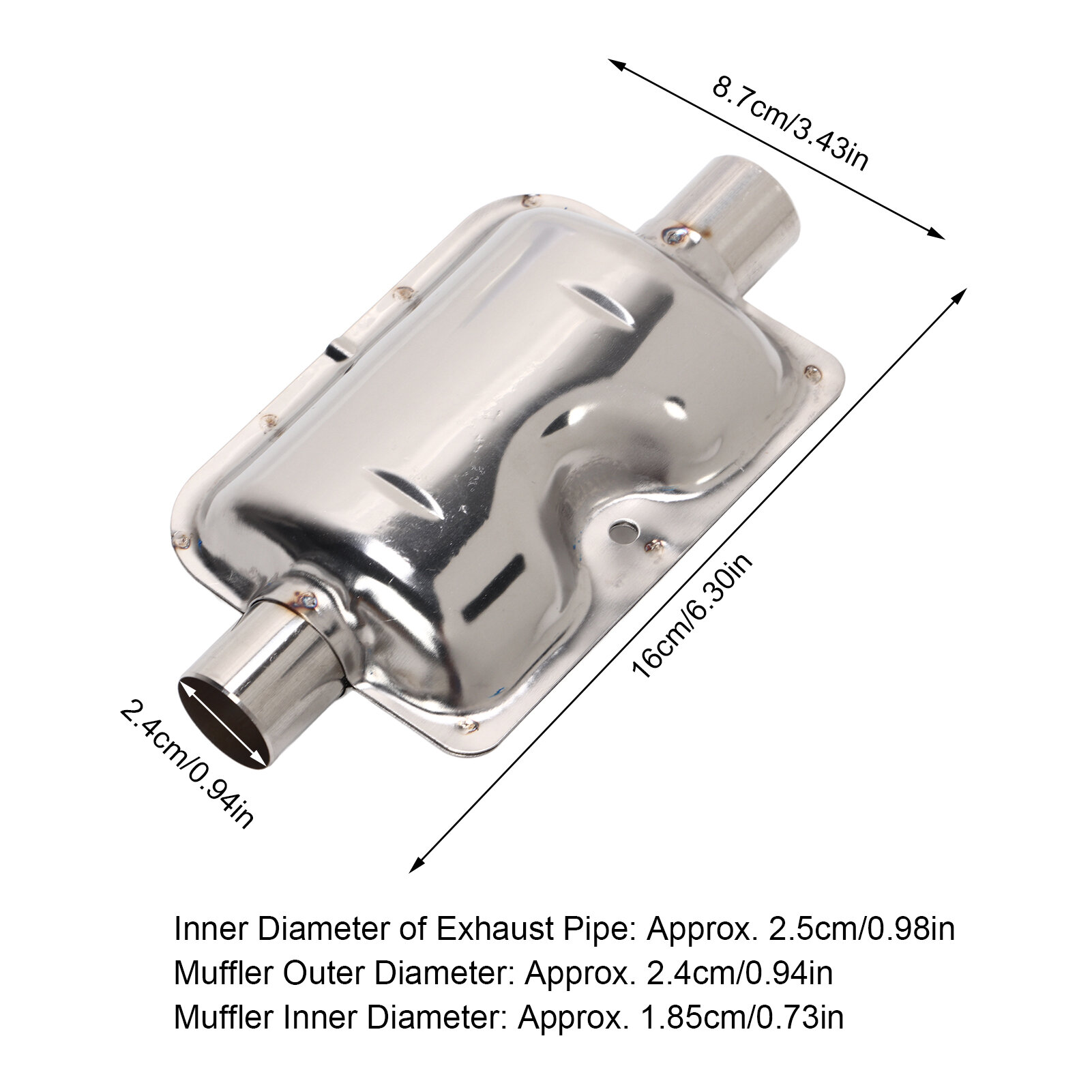 Выхлопная труба обогревателя стояночного воздуха с глушителем, топливный бак из нержавеющей стали, вентиляционный шланг для дизельного газа, 2,5 см, внутренний диаметр 120 см