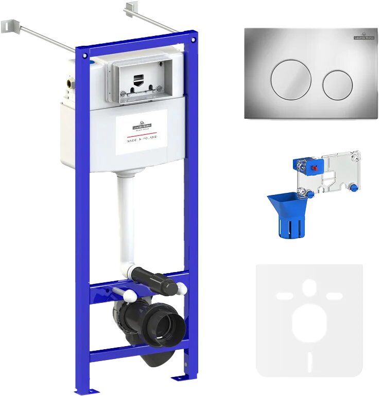 Инсталляция с кнопкой Lavinia Boho RelFix 77020047 42, 5 см, крепление к стене/к полу, кнопка для унитаза хром, глянцевая