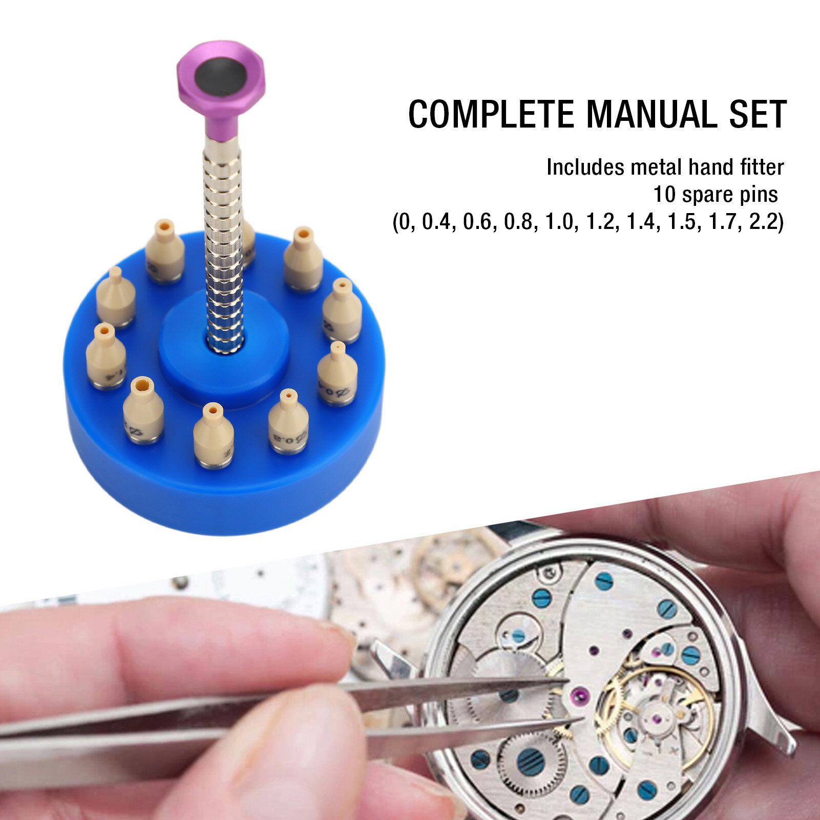 Инструмент для установки стрелок часов, 10 размеров, установочный пресс, инструмент для установки игл часов для часовщика, синий