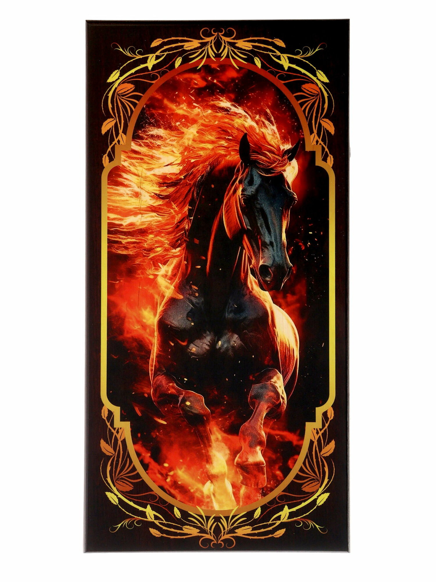 Настольная игра 2 в 1 "Огненная лошадь": нарды, шашки, деревянные