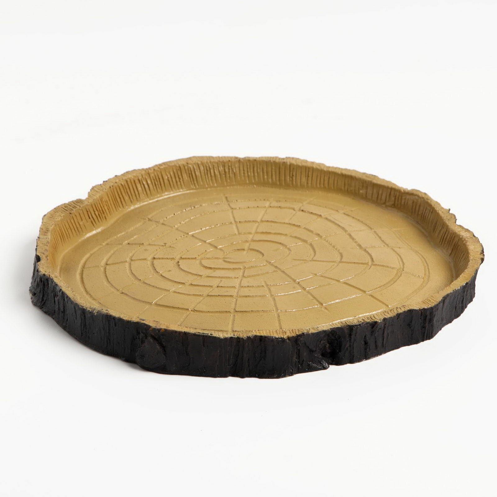 Кормушка - поилка для террариума, 16.5x15.5x1.5 см, цвет: бежевый