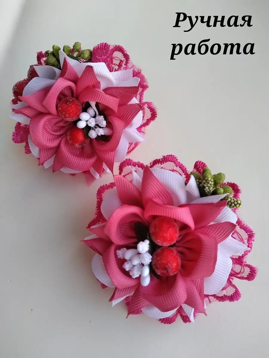 Банты для волос банты на утренник, белые банты