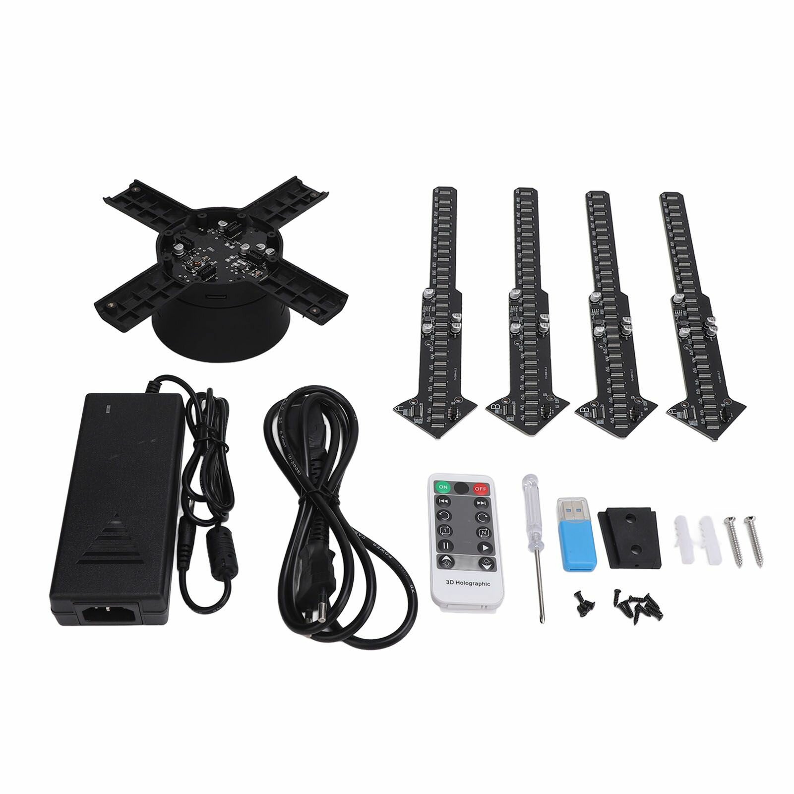 3D-голографический вентилятор 50 см, 586 LED, 1800 586P, EU plug