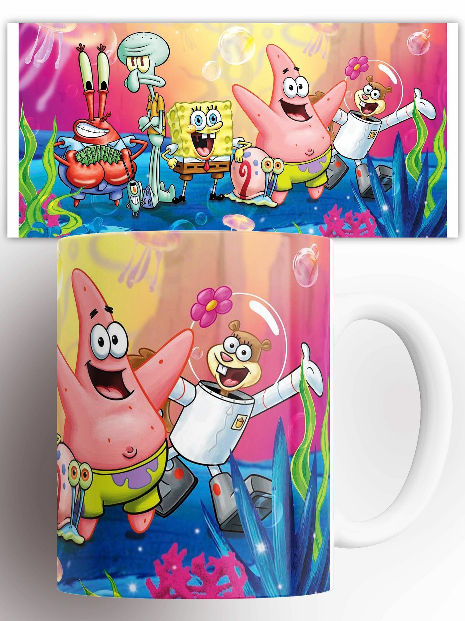 Кружка с принтом "Губка Боб SpongeBob SquarePants" 330 мл