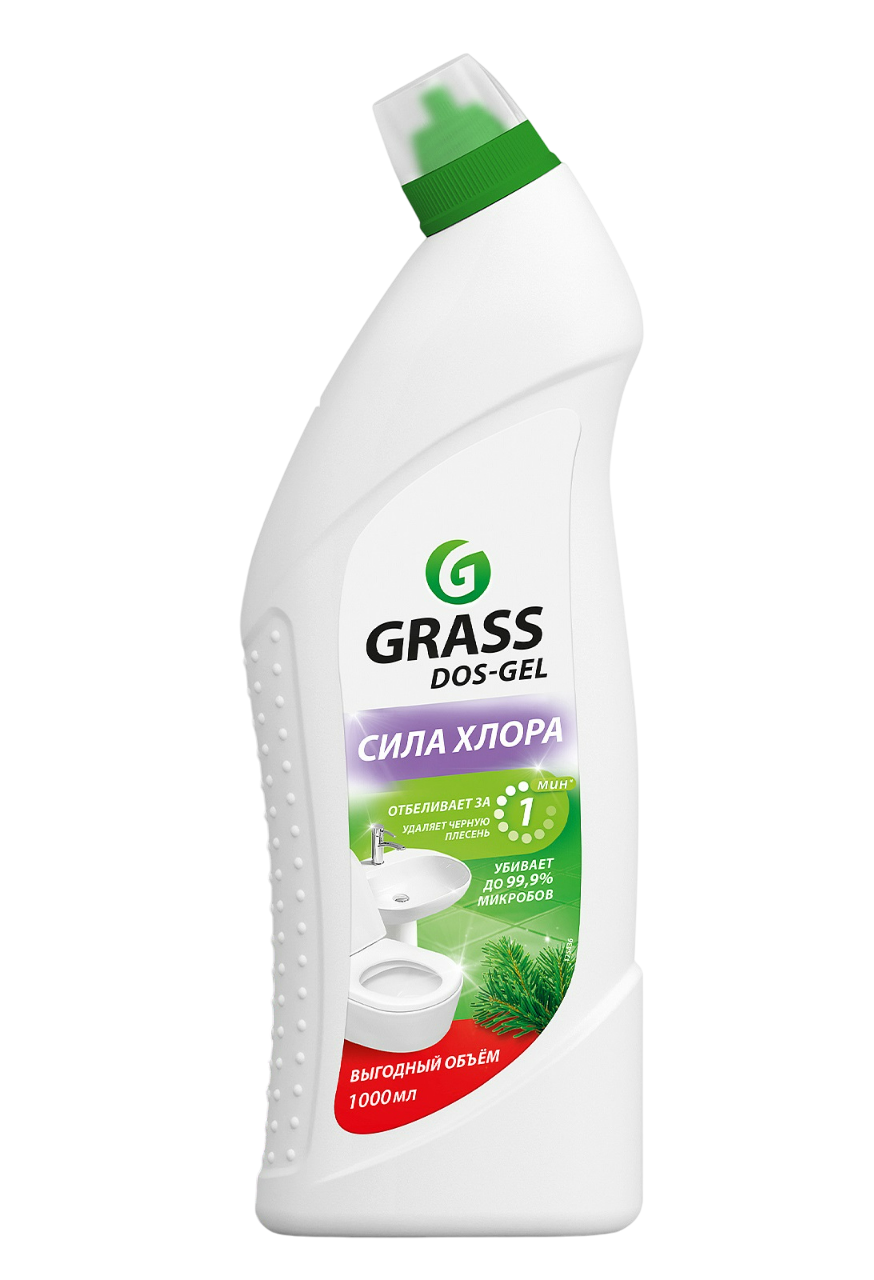 Дезинфицирующий чистящий гель Grass "Dos Gel", универсальный, для сантехники, 1000 мл