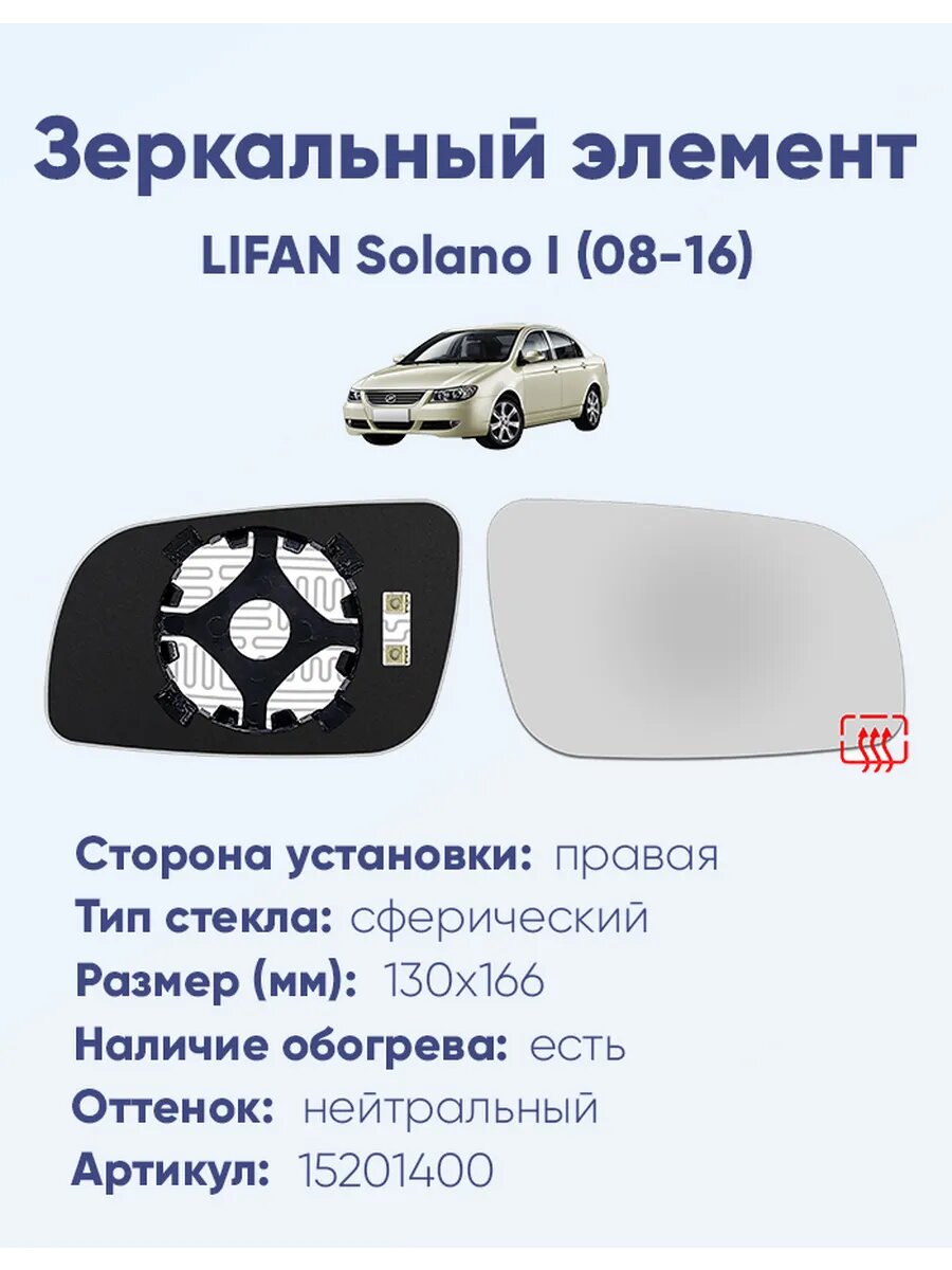 Зеркальный элемент правый LIFAN Solano I (08-16)A57100809