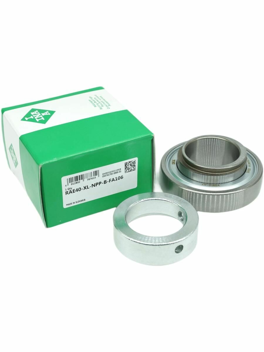 Подшипник корпусной RAE40-XL-NPP-B-FA106 INA (X-life), 40х80х43.8 мм, с эксцентриковым кольцом