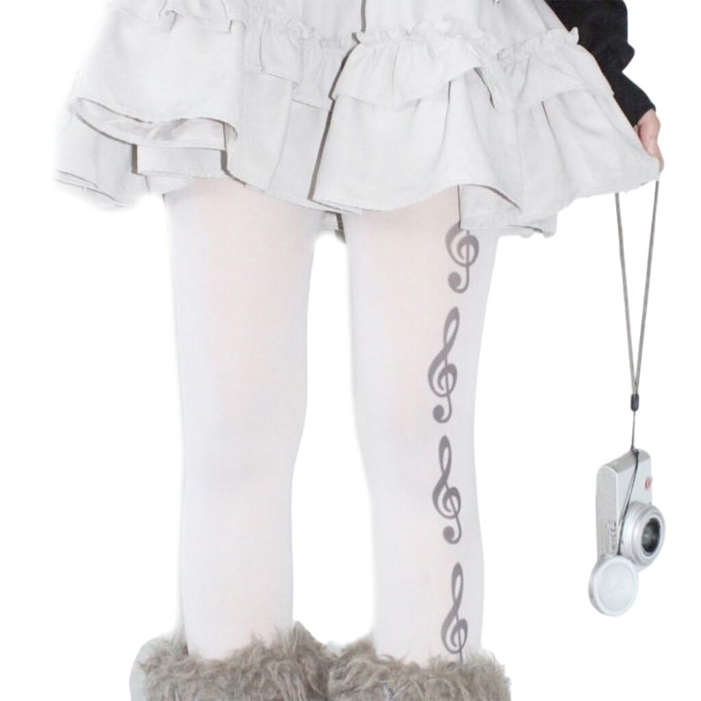 Колготки с принтом Y2K girl note-белый