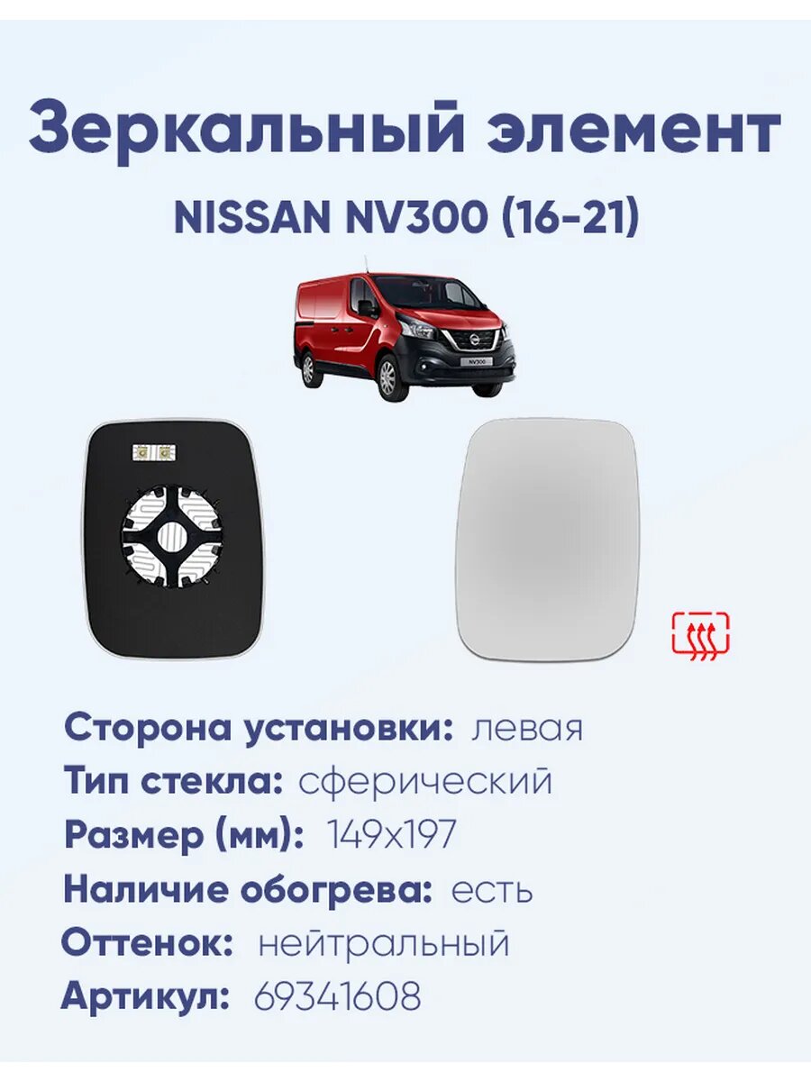 Зеркальный элемент левый NISSAN NV300 (16-21)A69341608