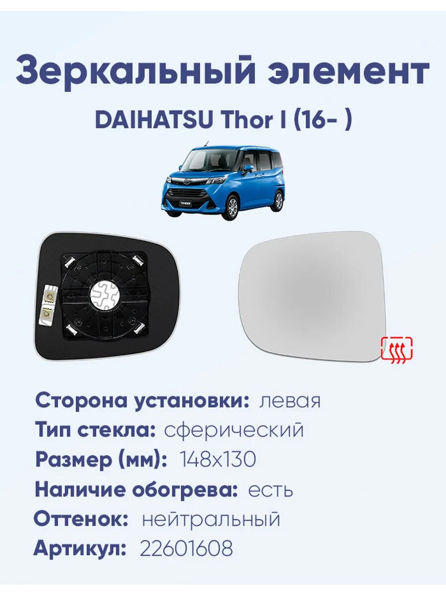 Зеркальный элемент левый DAIHATSU Thor I (16- )A22601608