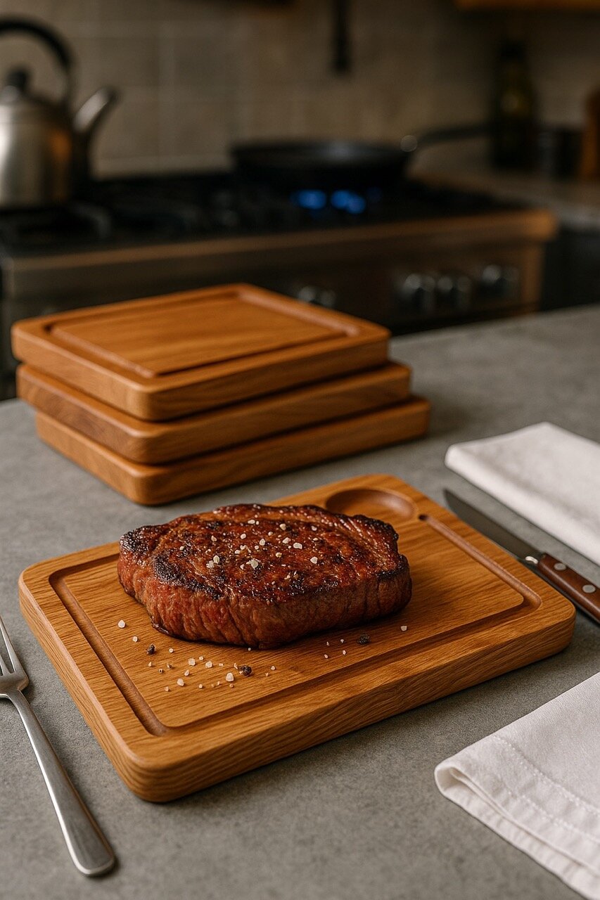 "Стейк", набор из 4 досок для сервировки, двухсторонняя, 24x17 см, 4 шт