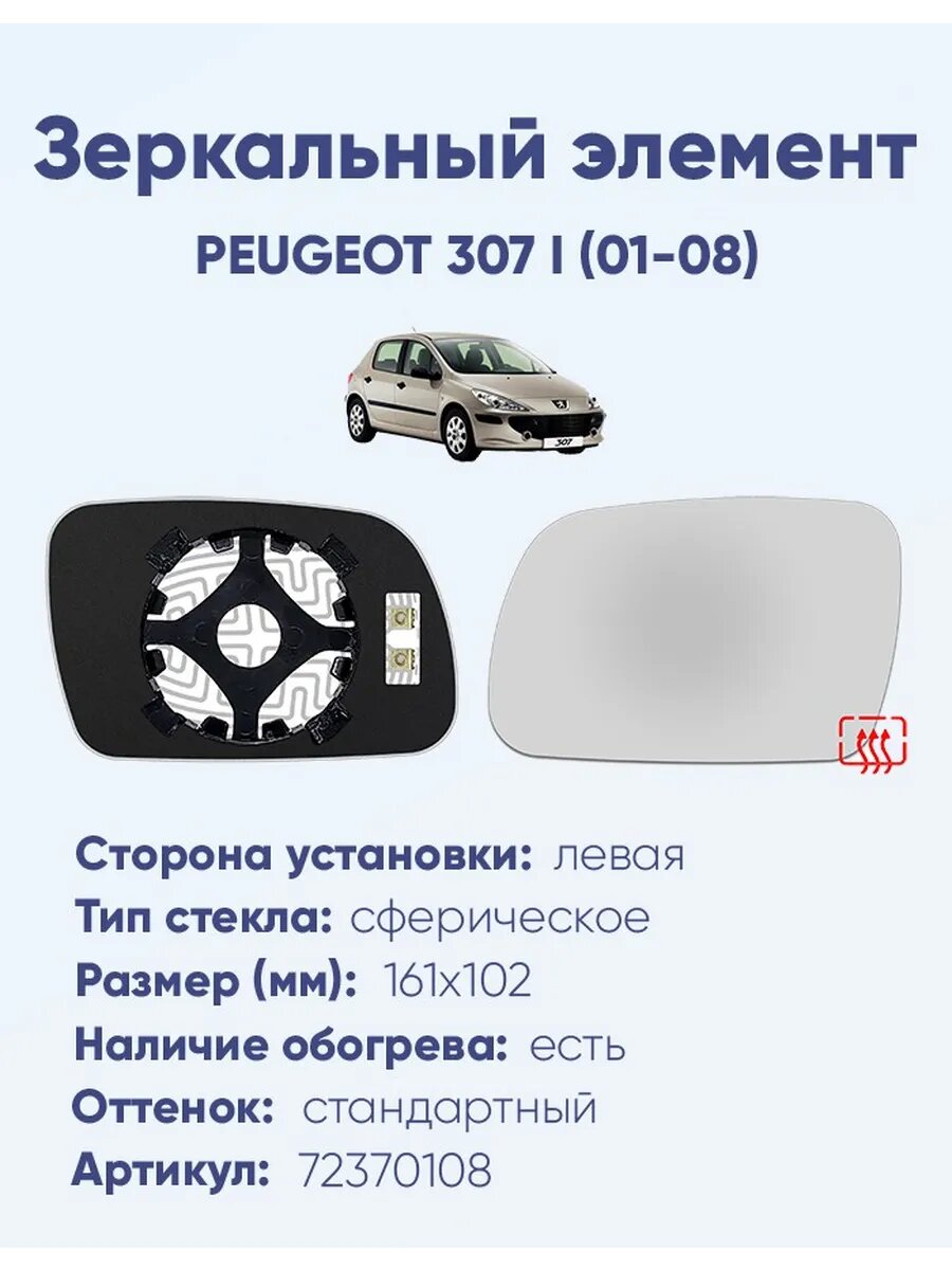Зеркало PEUGEOT 307 I (01-08) 72370108