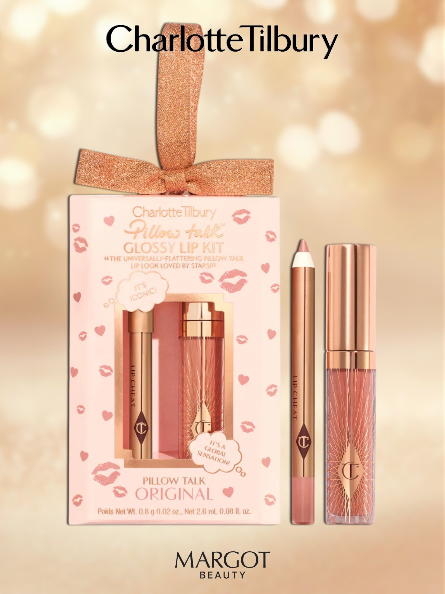 Мини-набор для губ PILLOW TALK Charlotte Tilbury, блеск и карандаш, тревел-версии, оригинал