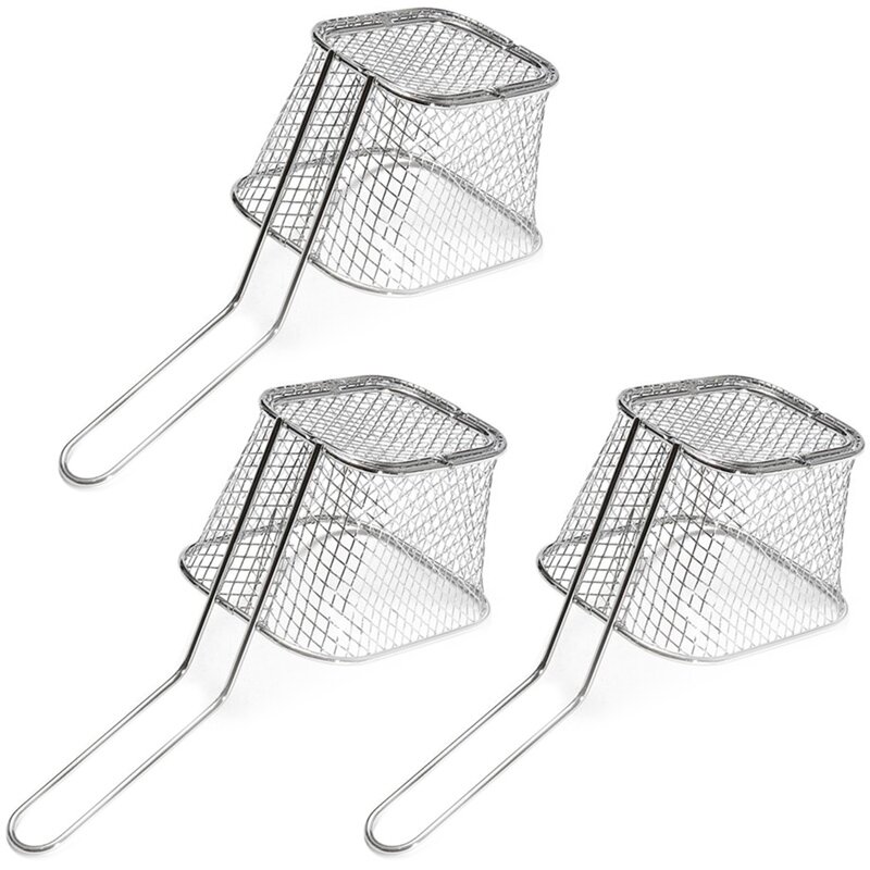 Шт. Мини-корзины для жарки из нержавеющей стали, корзина для фритюрницы, сито для сервировки еды, презентация, кухонный инструмент, корзина для картофеля фри