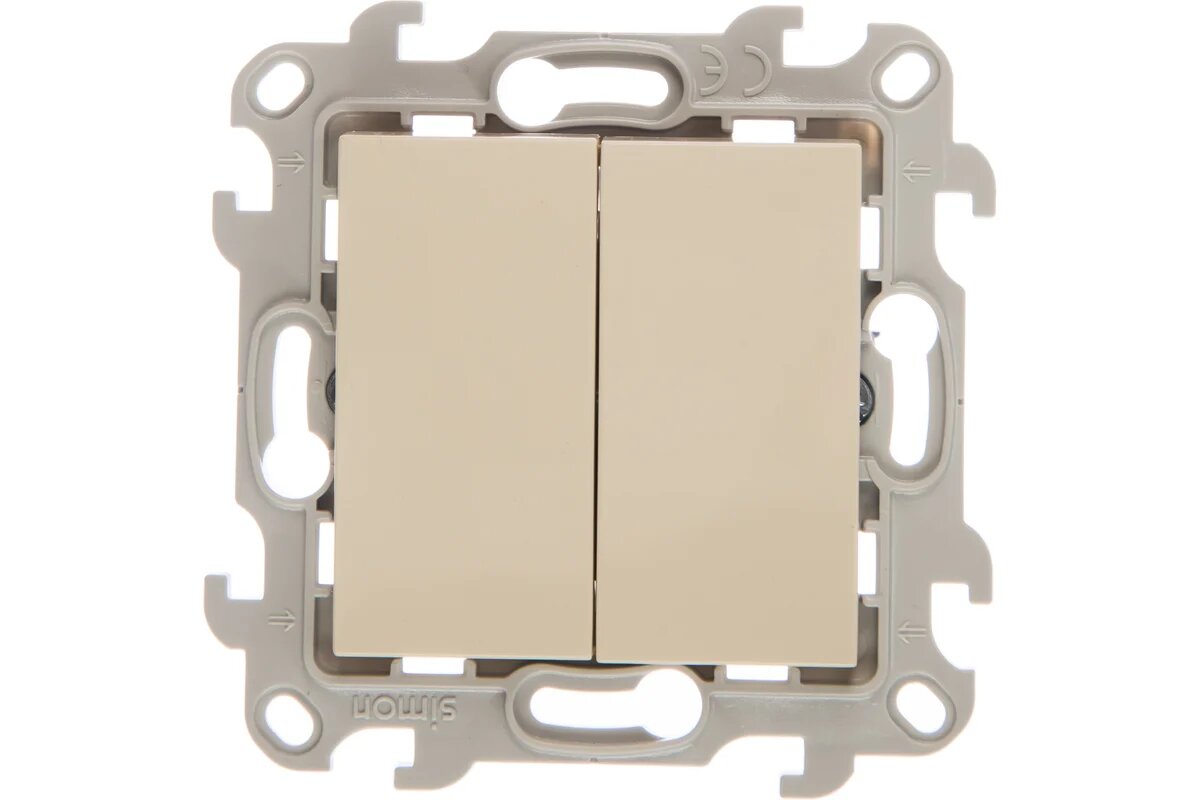 Двухклавишный переключатель Simon 24 Слоновая кость бежевый 2410397-031