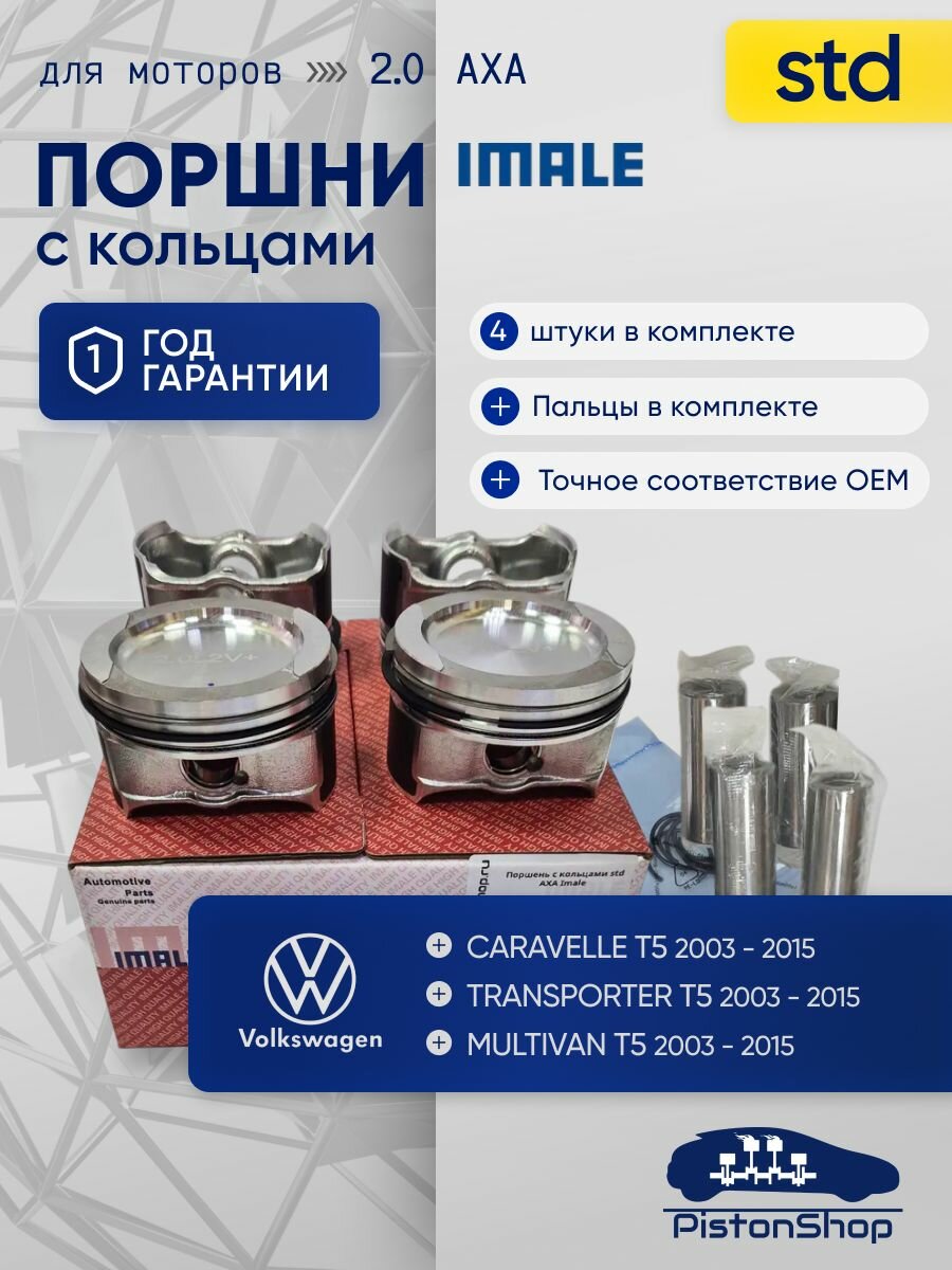 Поршни с кольцами std AXA Imale