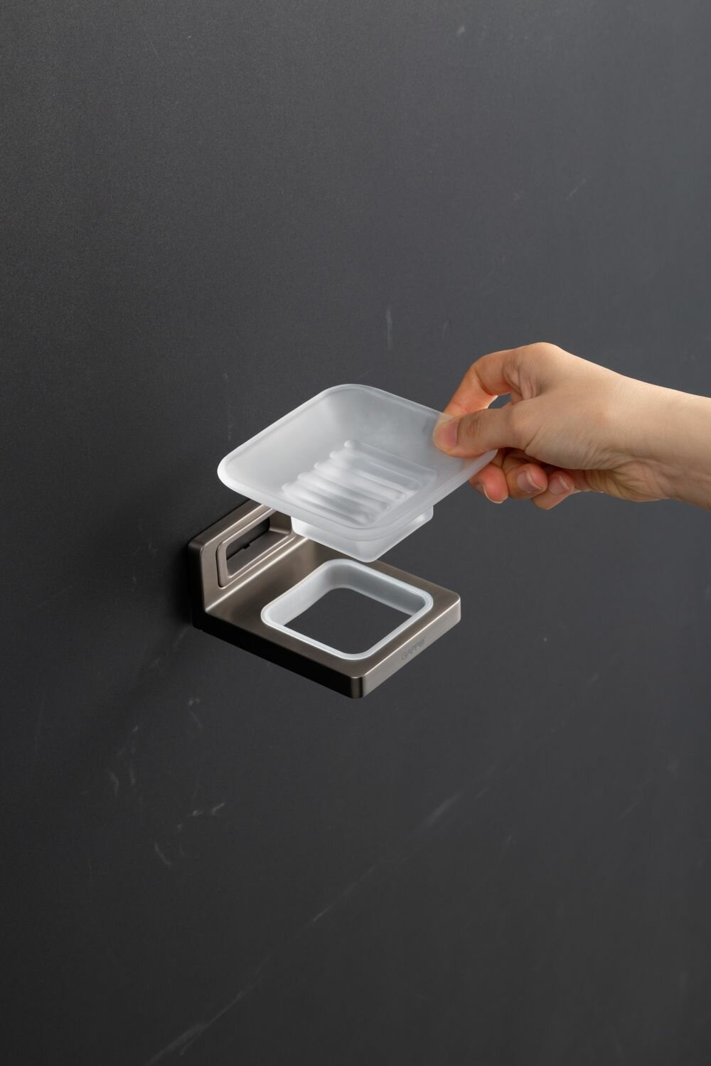 Мыльница стеклянная Gappo G3OS08JR02PT-9NW оружейная сталь