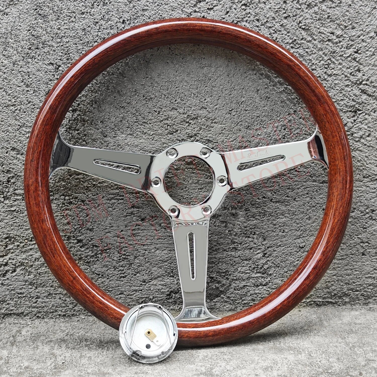14 дюймов 358 мм классический деревянный руль универсальный гоночный спортивный руль 74 мм PCD Chrome no line
