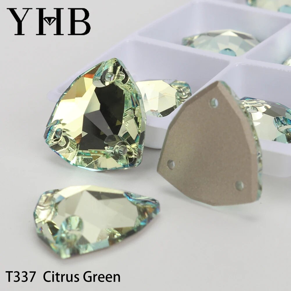 Стразы YHB Citrus Green, 12 мм, изумрудные кристаллы