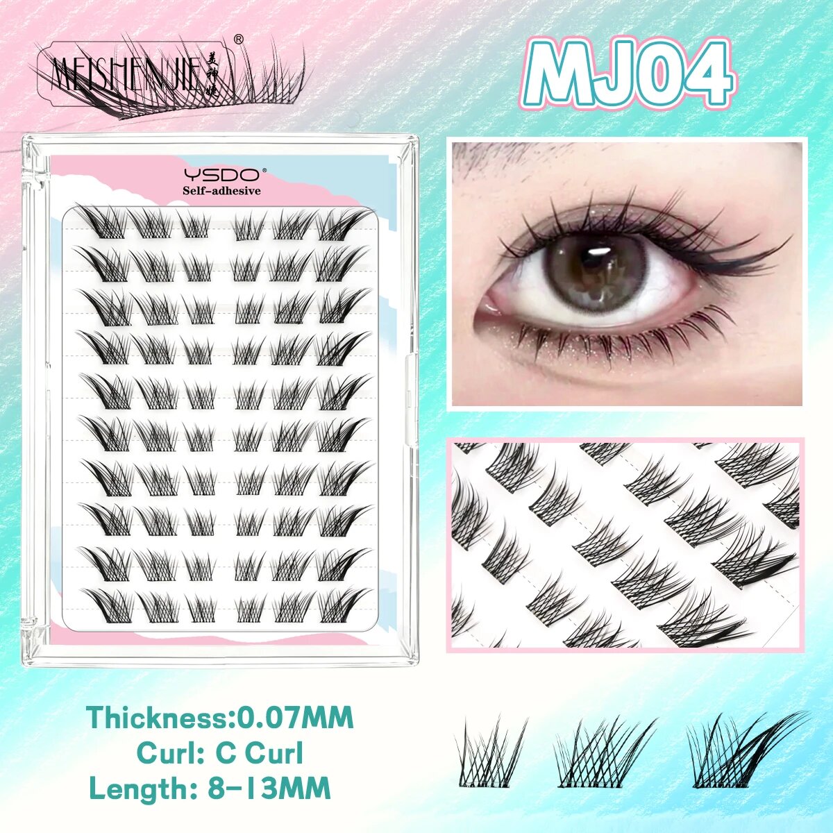 Индивидуальные ресницы, 10 рядов, кластерные ресницы «сделай сам», лисьи ресницы, индивидуальное наращивание ресниц, инструменты для макияжа, искусственные Cils