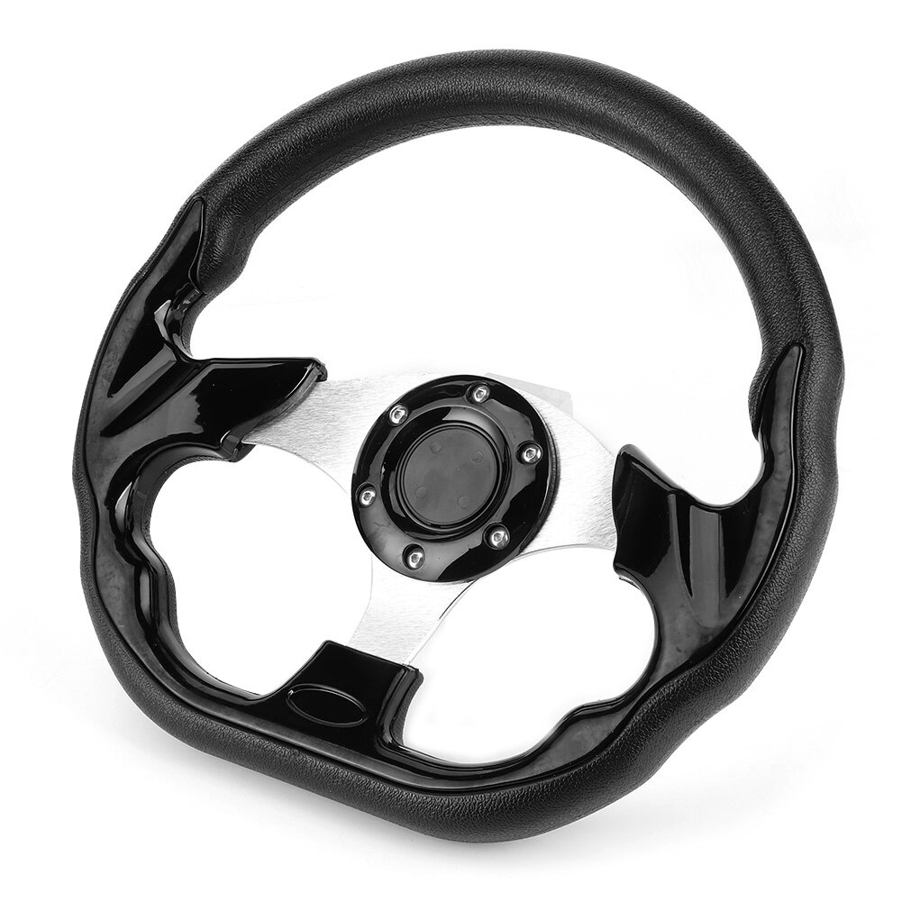 320 мм/12,5 дюймов гоночный руль для дрифта с кнопкой звукового сигнала глянцевый черный цвет универсальный