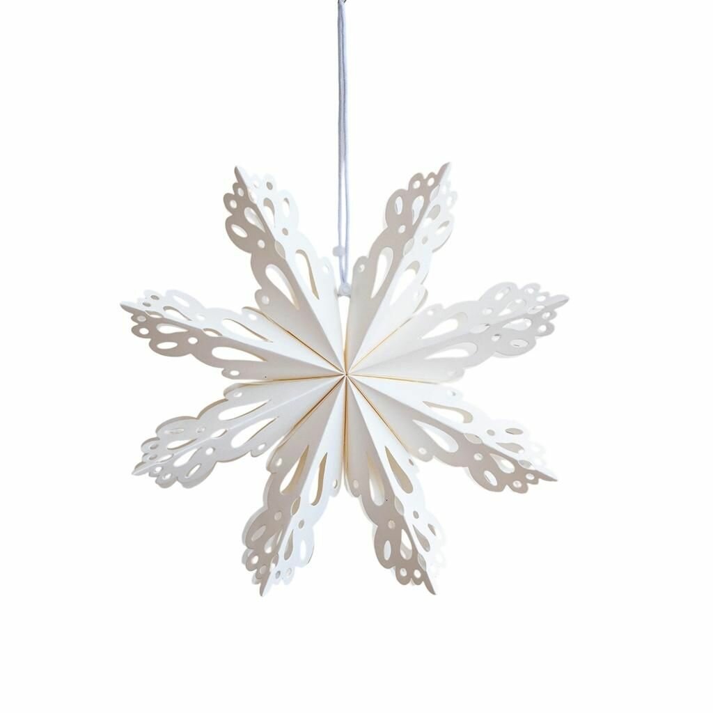 Объемная подвеска в виде снежинки-30-сантиметровая белая объемная снежинка