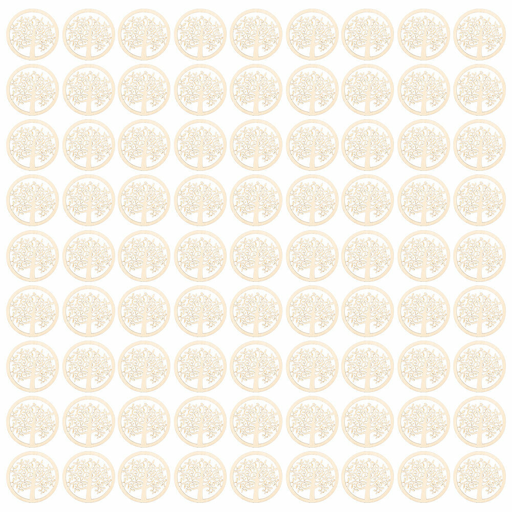 48Pcs Wooden Tree of Life Ray Carving DIY Handicrafts Holiday Decoration Ornaments Crafts