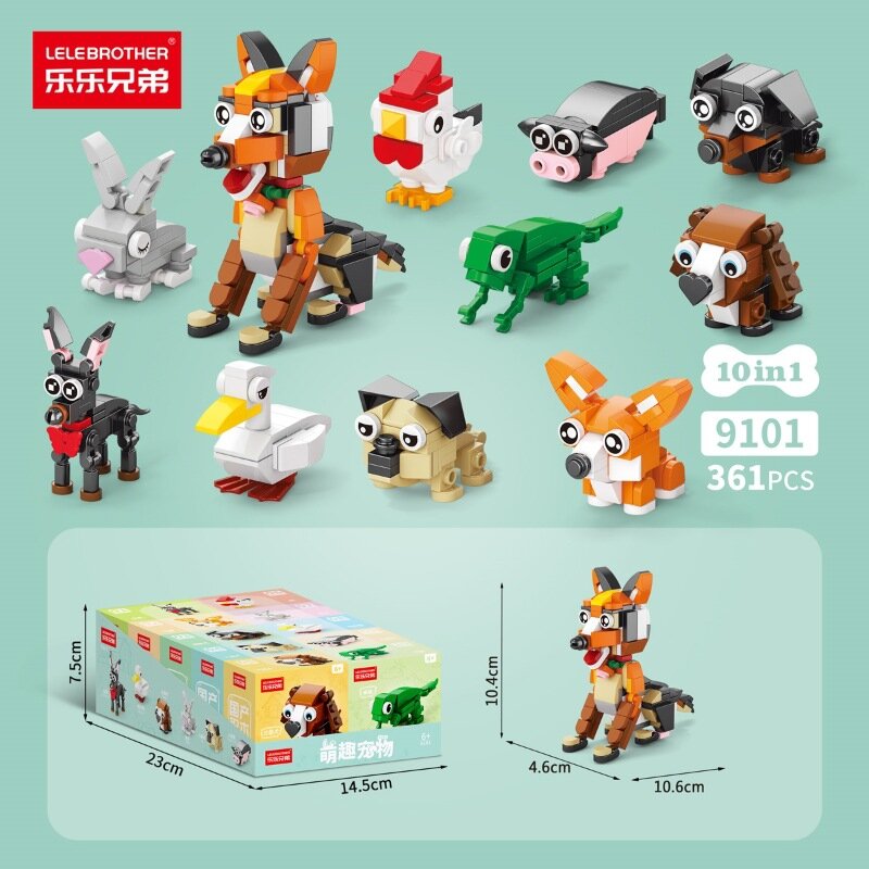 Lele Brothers 10 в 1 тяжелая строительная машина экскаватор-смеситель сборка модель мальчика Lele Brothers 9101 Милые
