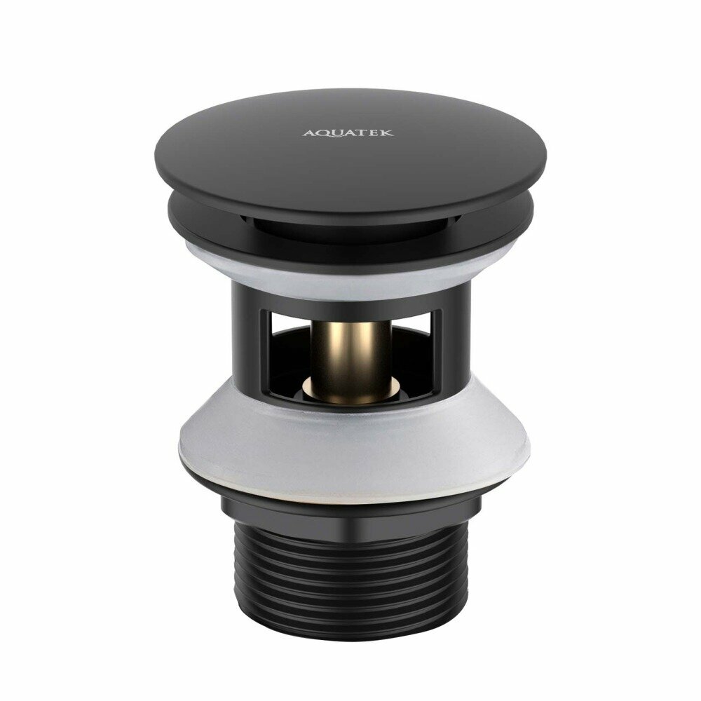 Донный клапан Aquatek AQ6002MB, автоматический, для раковины, черный