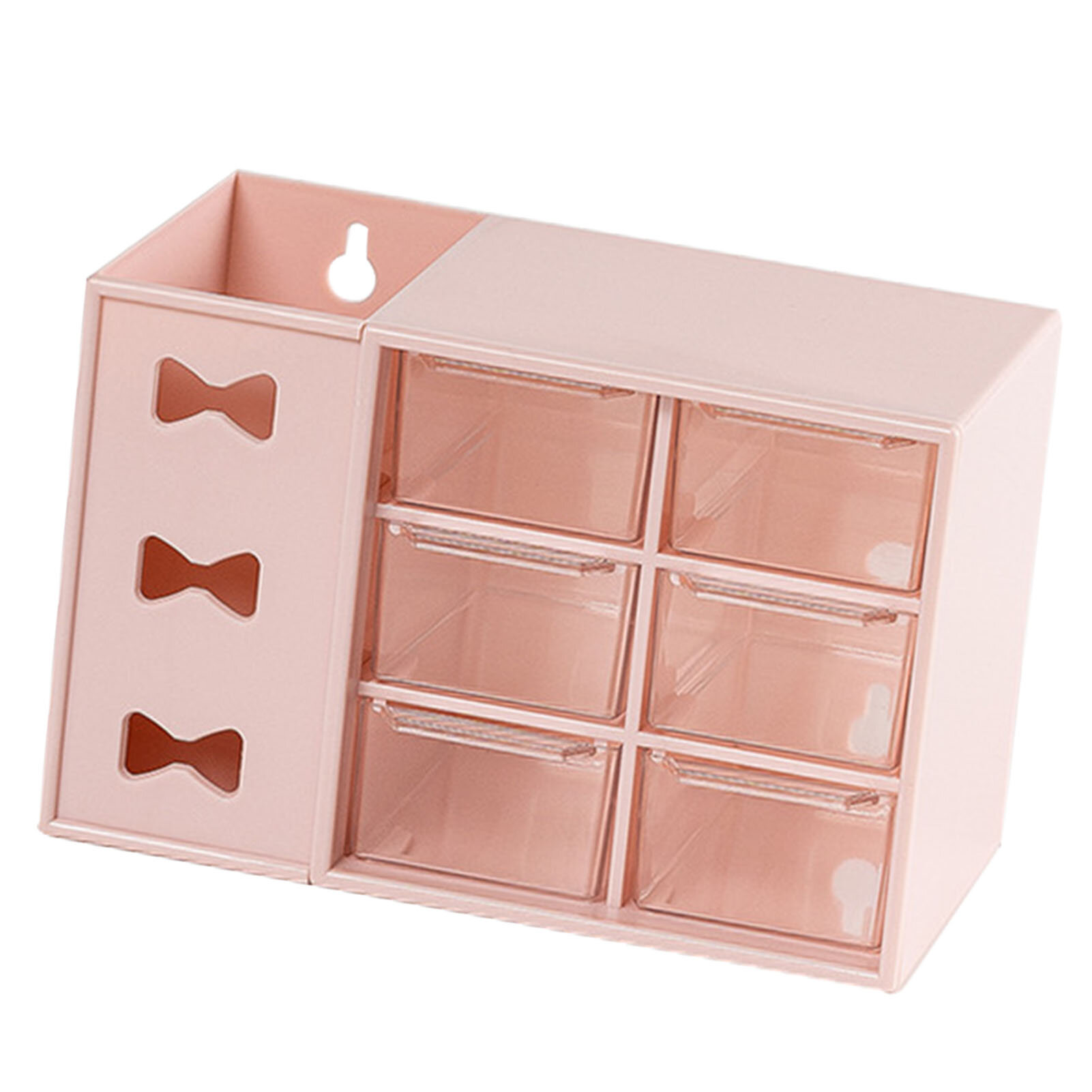 Настольная полка для ручек, пыленепроницаемая, с 6 ящиками, полка для хранения ручек для студентов, офисных людей, розовая