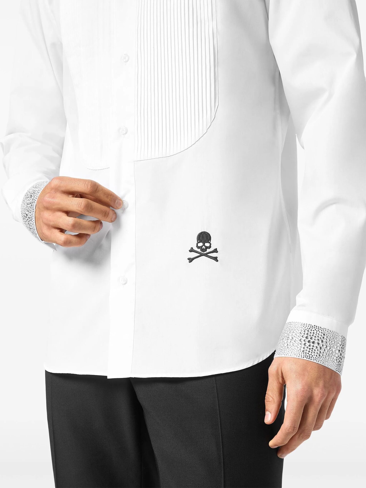 Рубашка PHILIPP PLEIN Black Tie, размер 4XL, серебристый — фото 1