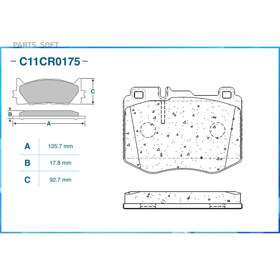 CWORKS Тормозные колодки передние, Low Metallic