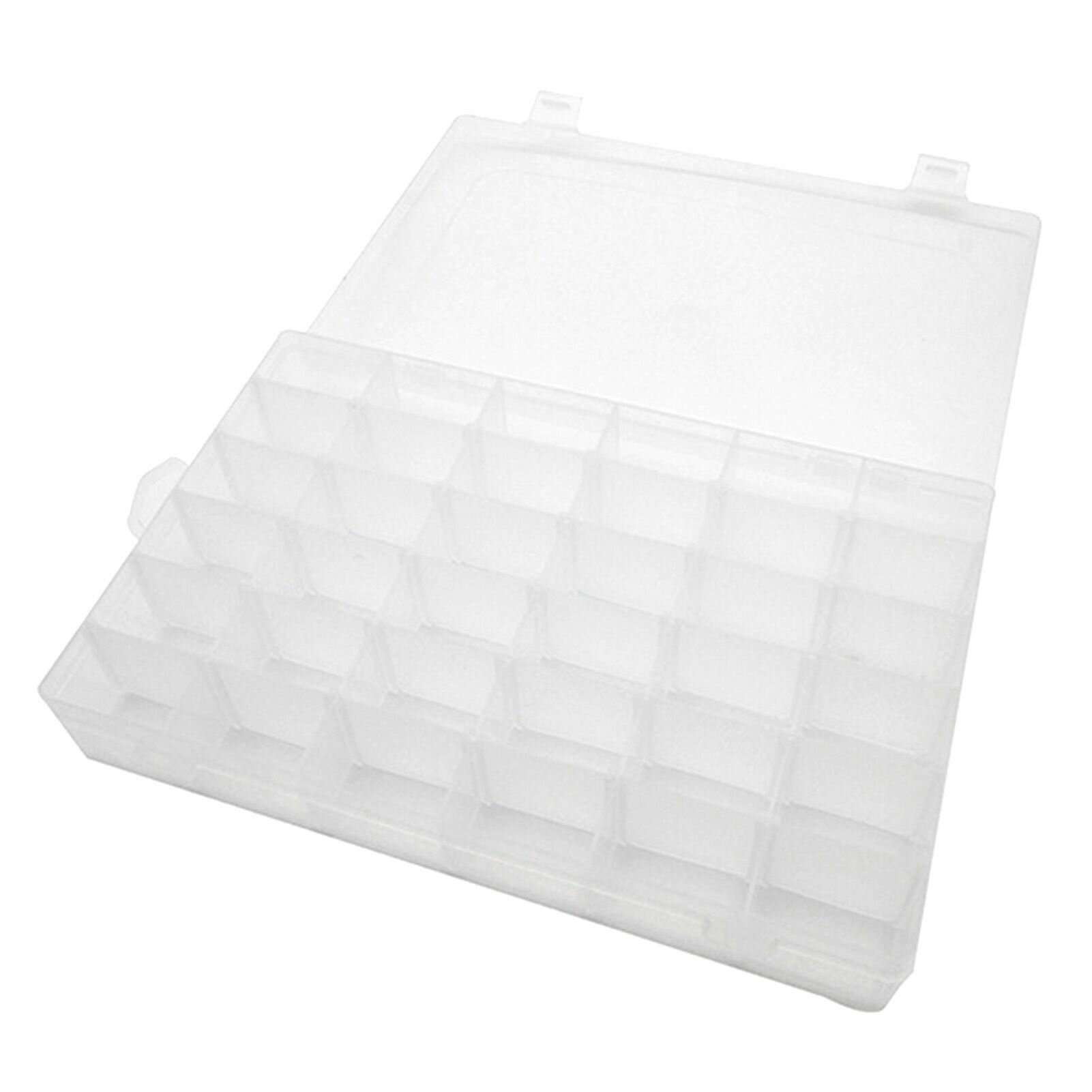 Коробка-органайзер, 2 шт, 36 отделений, регулируемая сетка, прозрачная пластиковая коробка для хранения с двойной защелкой