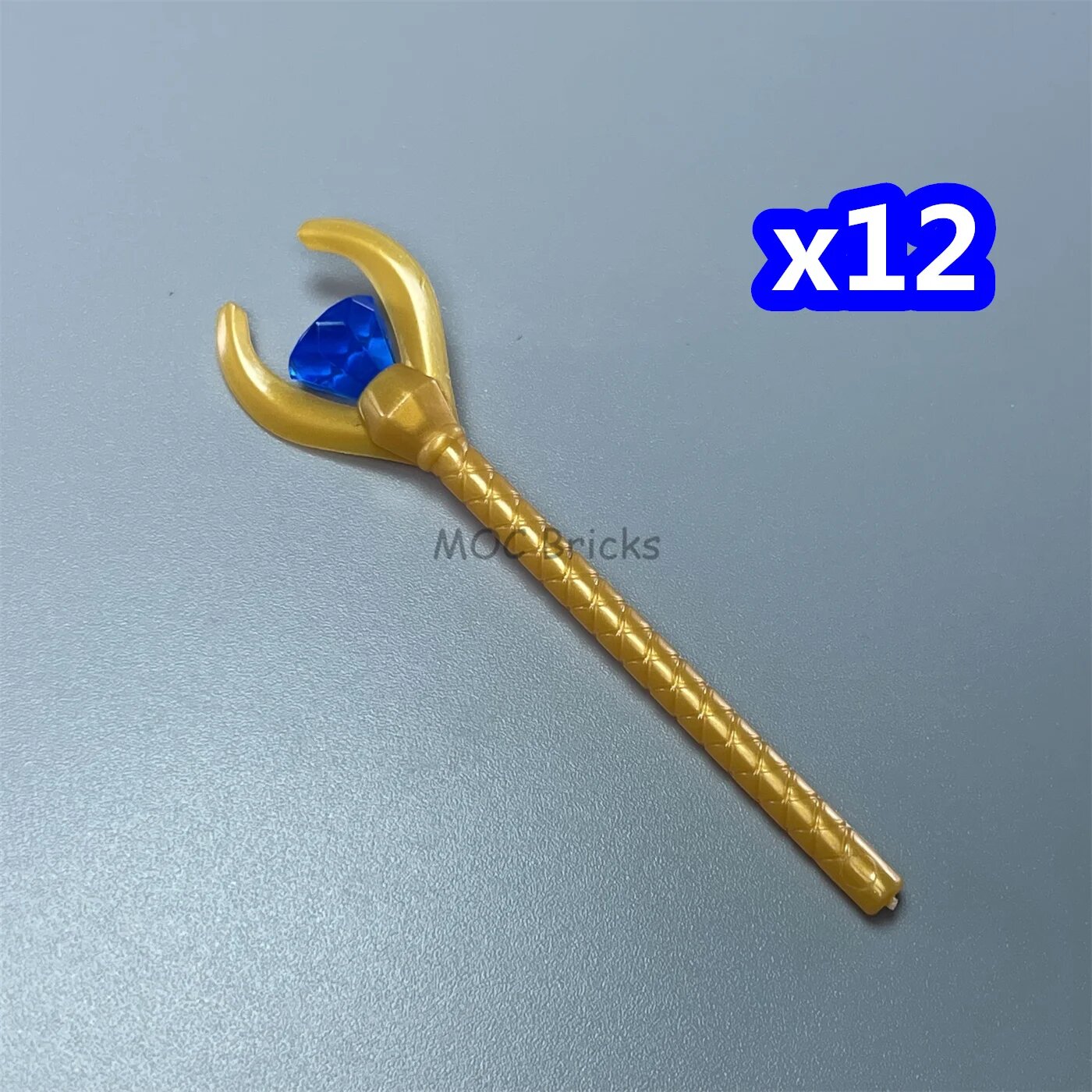 MOC BRICKS Штатные палочки с камнем 1x1 Синий, Trans Blue