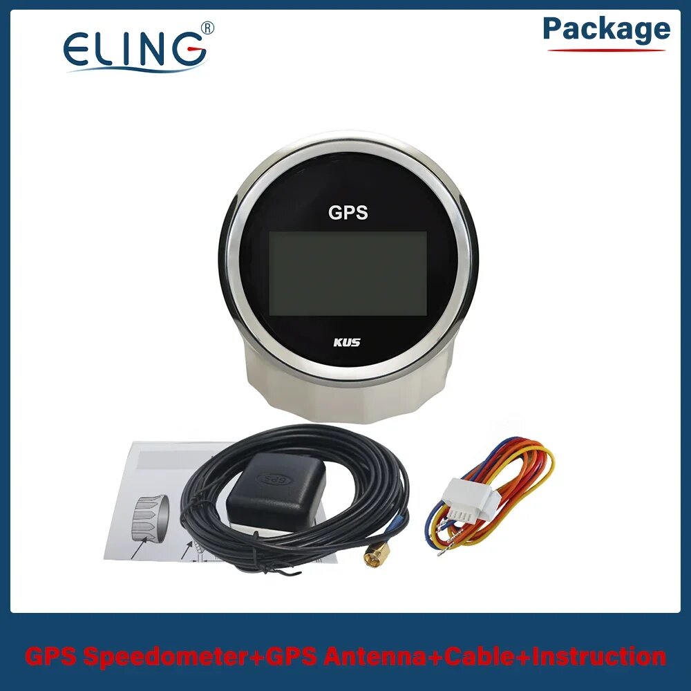KUS 85 мм Универсальный GPS-спидометр для лодки и автомобиля, цифровой ЖК-дисплей, курс датчика BS