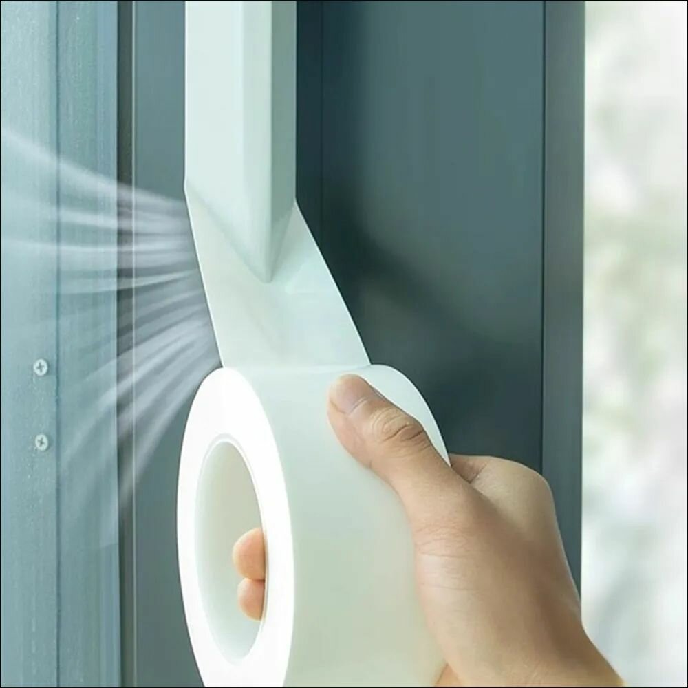 Уплотнитель для окон, ПВХ, 5 см x 30 метров, клейкая основа отсутствует