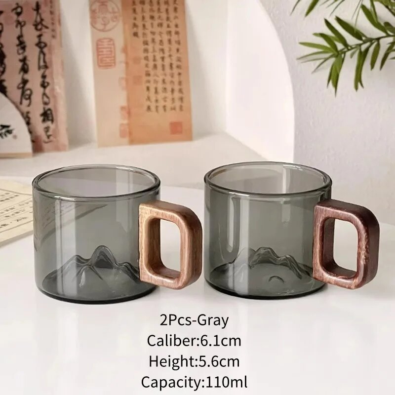 Стеклянная чашка Bonadea для напитков, 2pcs gray 110ml, 110ml