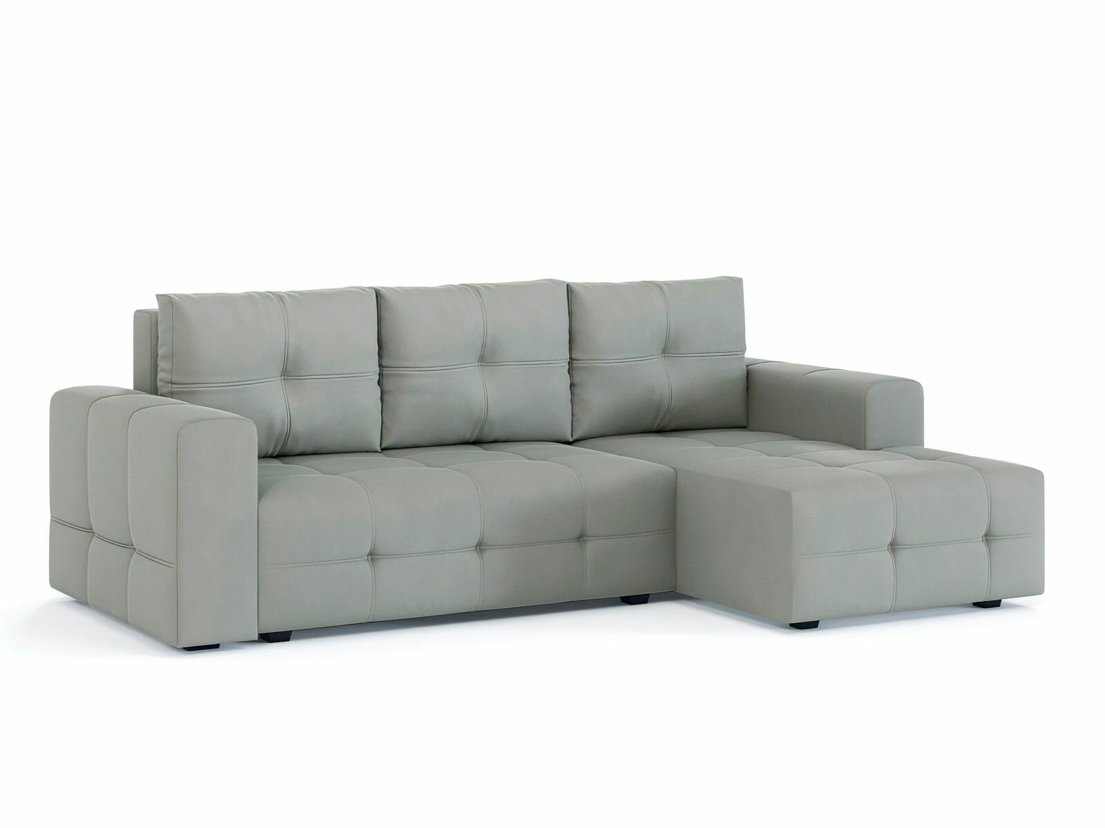 Угловой диван Прадо, еврокнижка, угол левый/правый, велюр Зара Стил 52