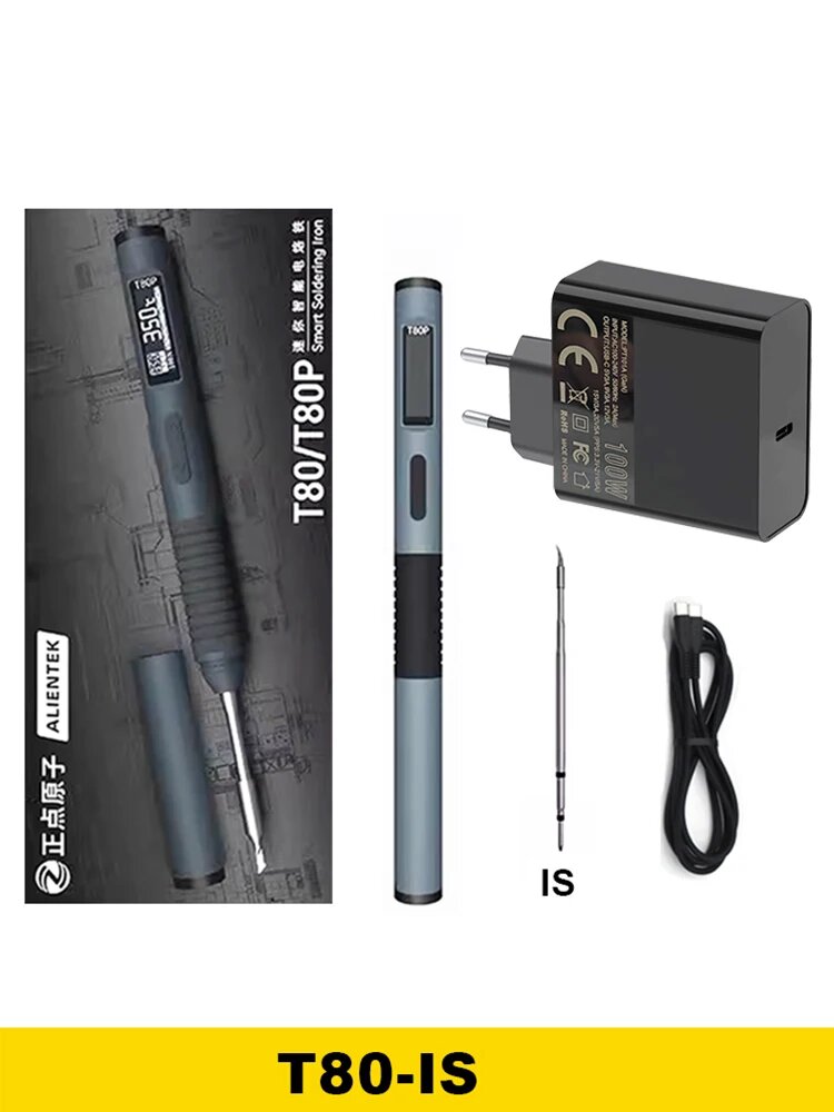 Паяльник электрический ALIENTEK T80-IS, 100W, UK