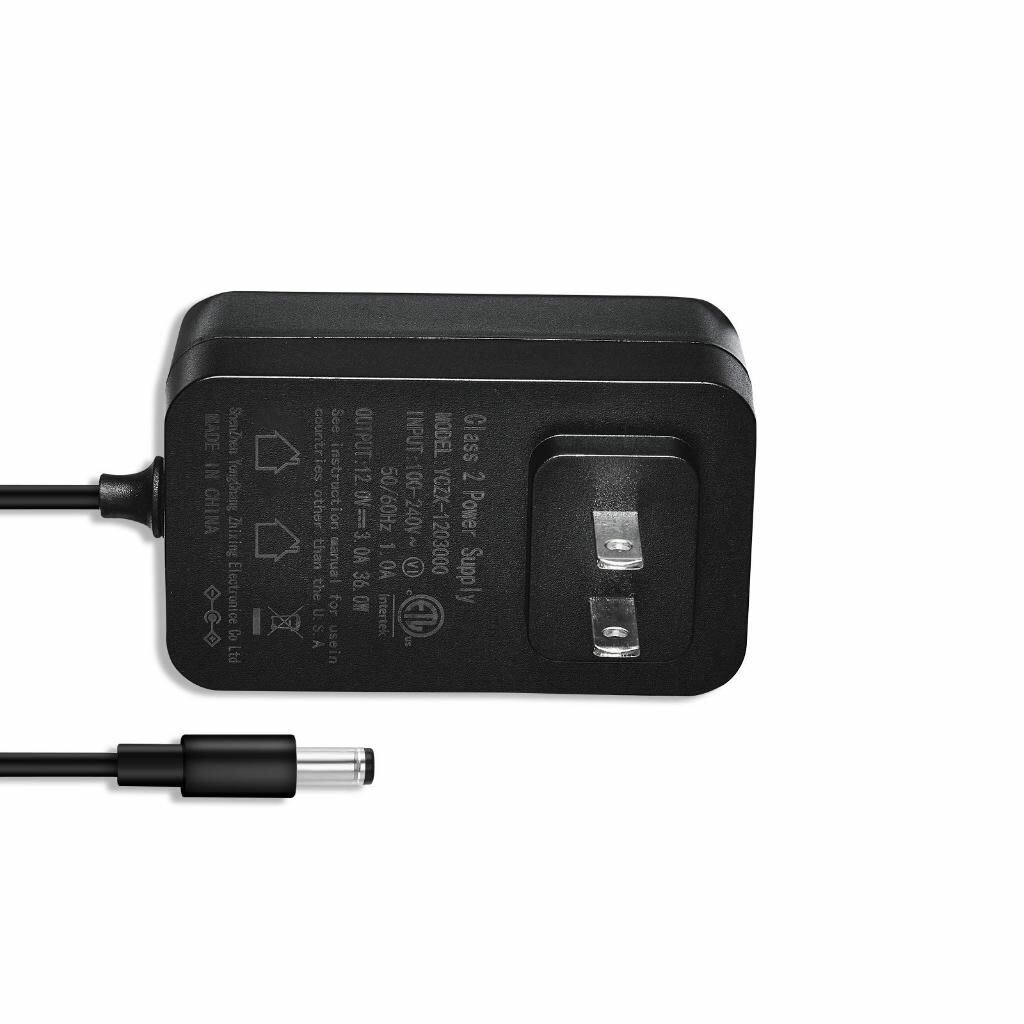 Компактный адаптер питания 36W DC12V3A с разъемом 5.5x2.5mm, огнестойкий дизайн, кабель 1.2M, ДК 5,5х2,1 - 24V1.5A