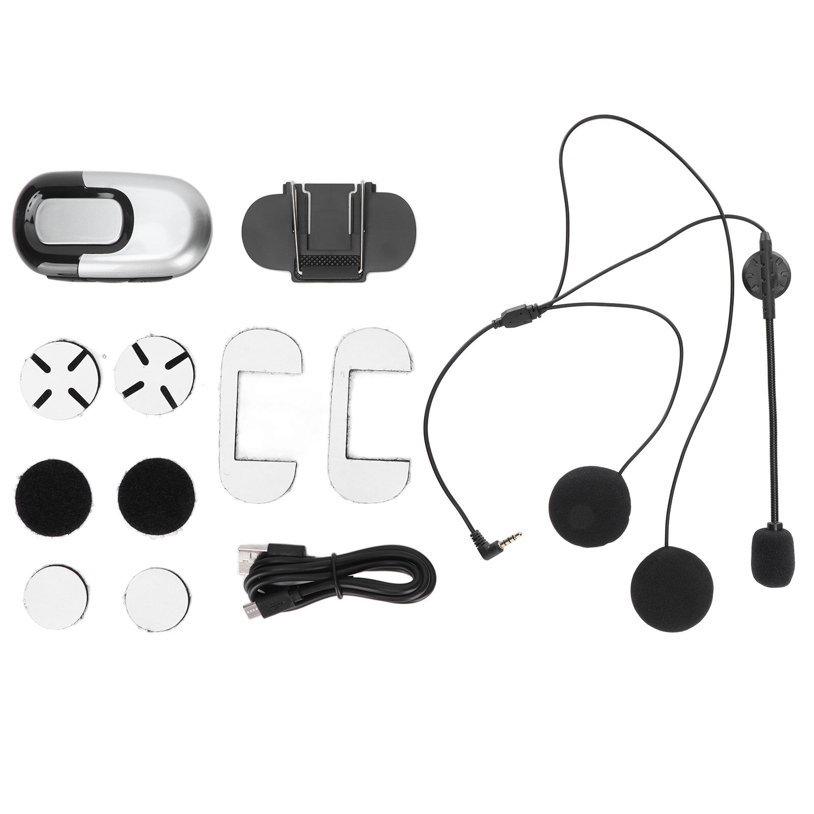 Наушники для мотоциклетного шлема, шумоподавление, водонепроницаемые, Bluetooth 5.0, для верховой езды, серебристый.