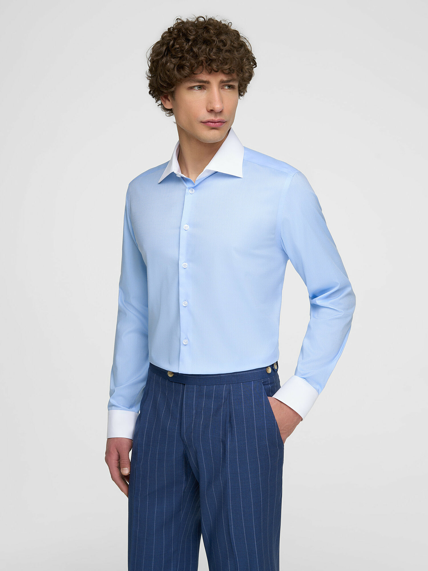 Рубашка HENDERSON, размер 42/S/179-184, голубой