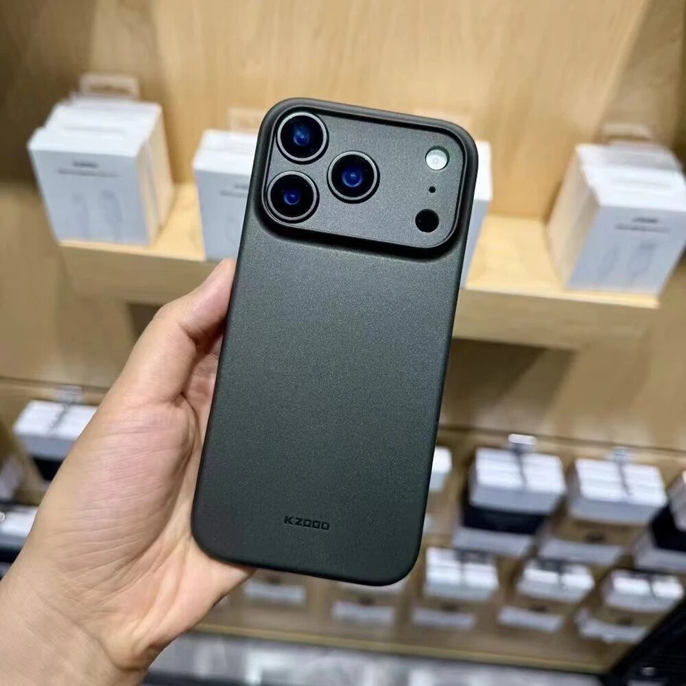 KZDOO Ультратонкий матовый чехол для телефона 0,3 мм для iPhone 17Air 17 18Pro 17 18Pro Max с поддержкой беспроводной зарядки и защитой от отпечатков пальцев