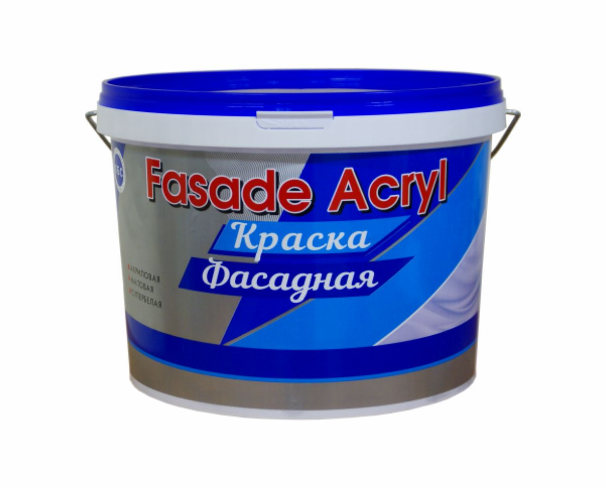 Краска Фасадная КБС Fasade Acryl БС-917 0.9л Атмосферостойкая, Супербелая, Суконно-Матовая.