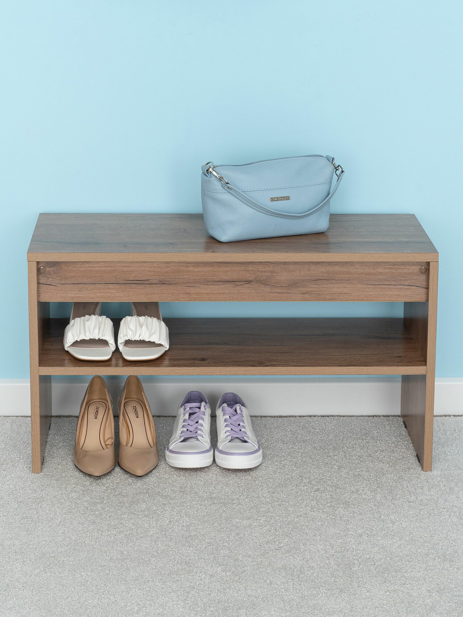 Обувница для сидения с полкой и ящиком, ЛДСП.