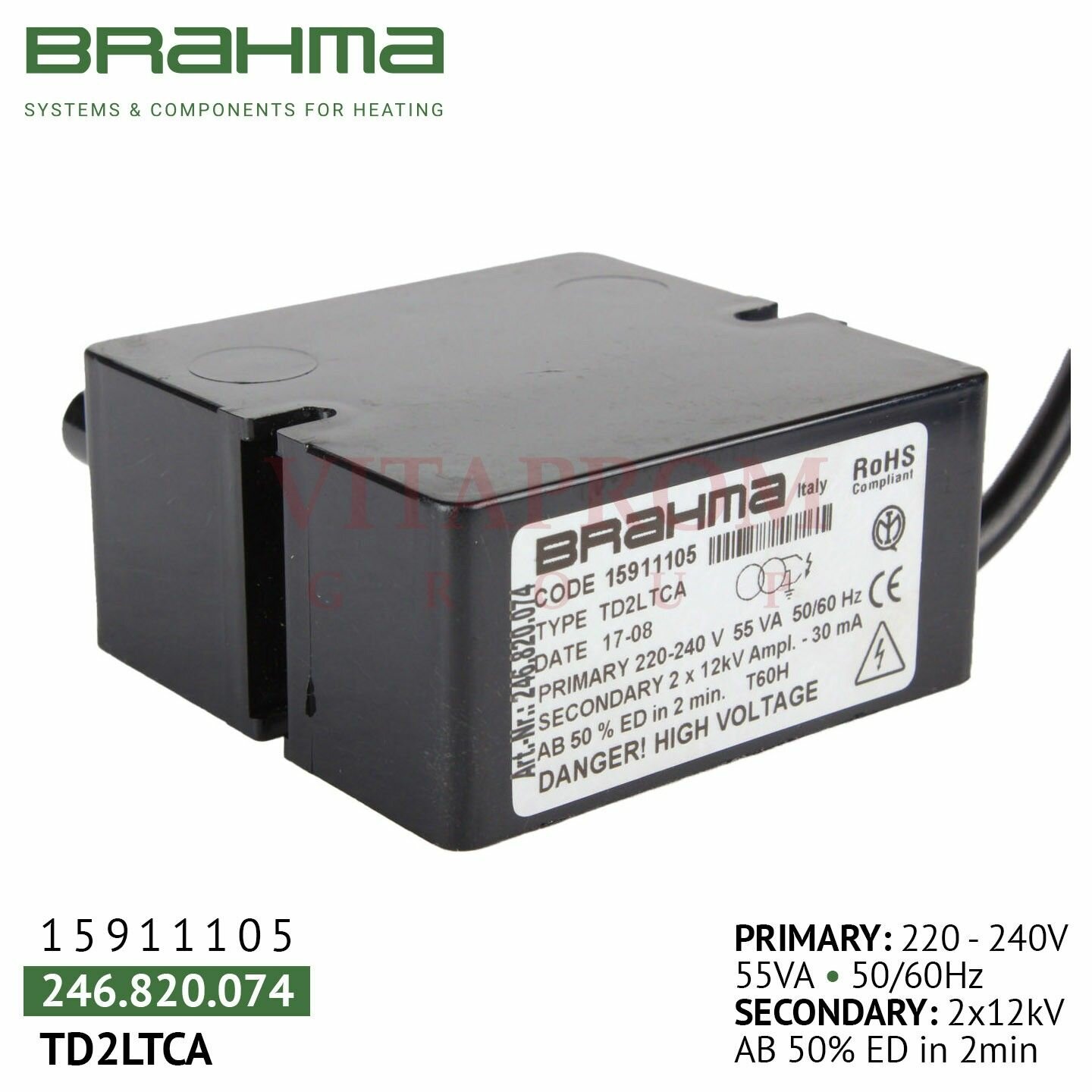 Трансформатор Brahma TD2LTCA, 15911105 — фото 1