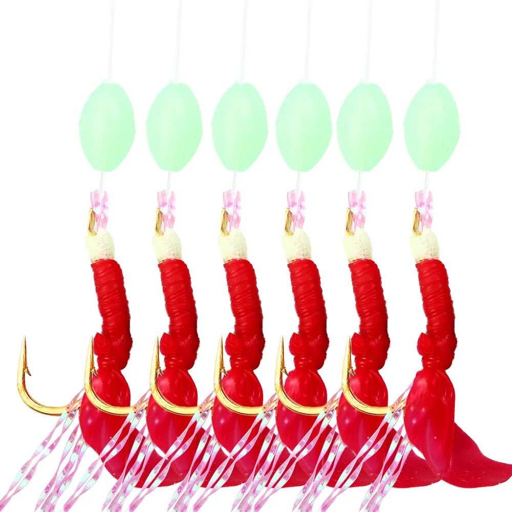 Рыболовные крючки из бисера 6 штук