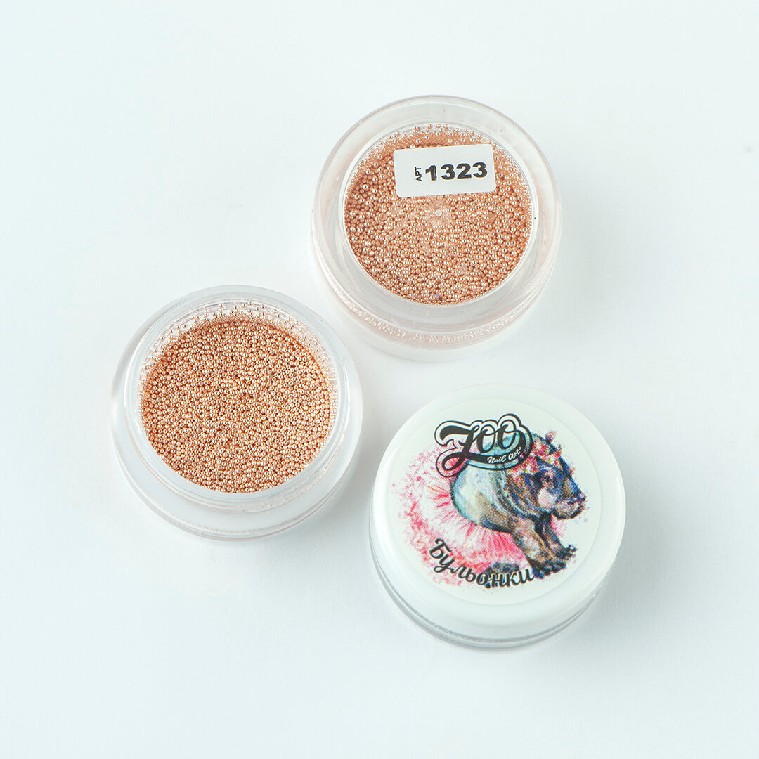 Бульонки металлические Zoo Nail Art (1323 диам. 0.6 мм) розовые 10г