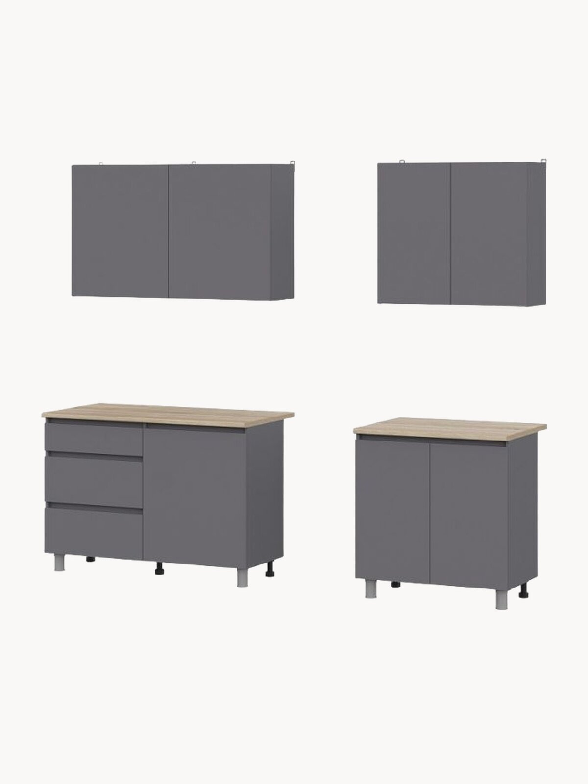 МР Кухонный гарнитур Денвер 2м серый графит/дуб сонома со столешницей